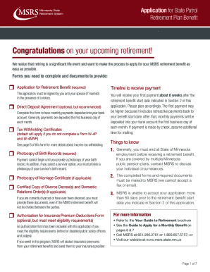 Fillable Online Application for State Patrol Retirement Plan Benefit. Pension Fax Email Print ...