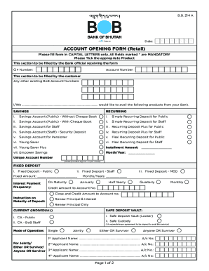 Fillable Online Account Opening Form for Resident Individual. Fax Email ...