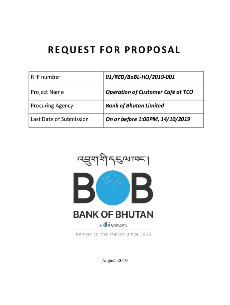 Fillable Online REQUEST FOR PROPOSAL - Bank of Bhutan Fax Email Print - pdfFiller