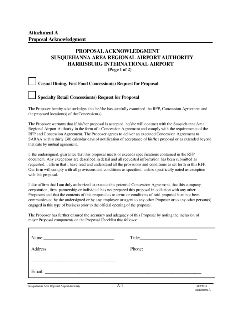 Fillable Online Request for Proposals - Harrisburg International ...