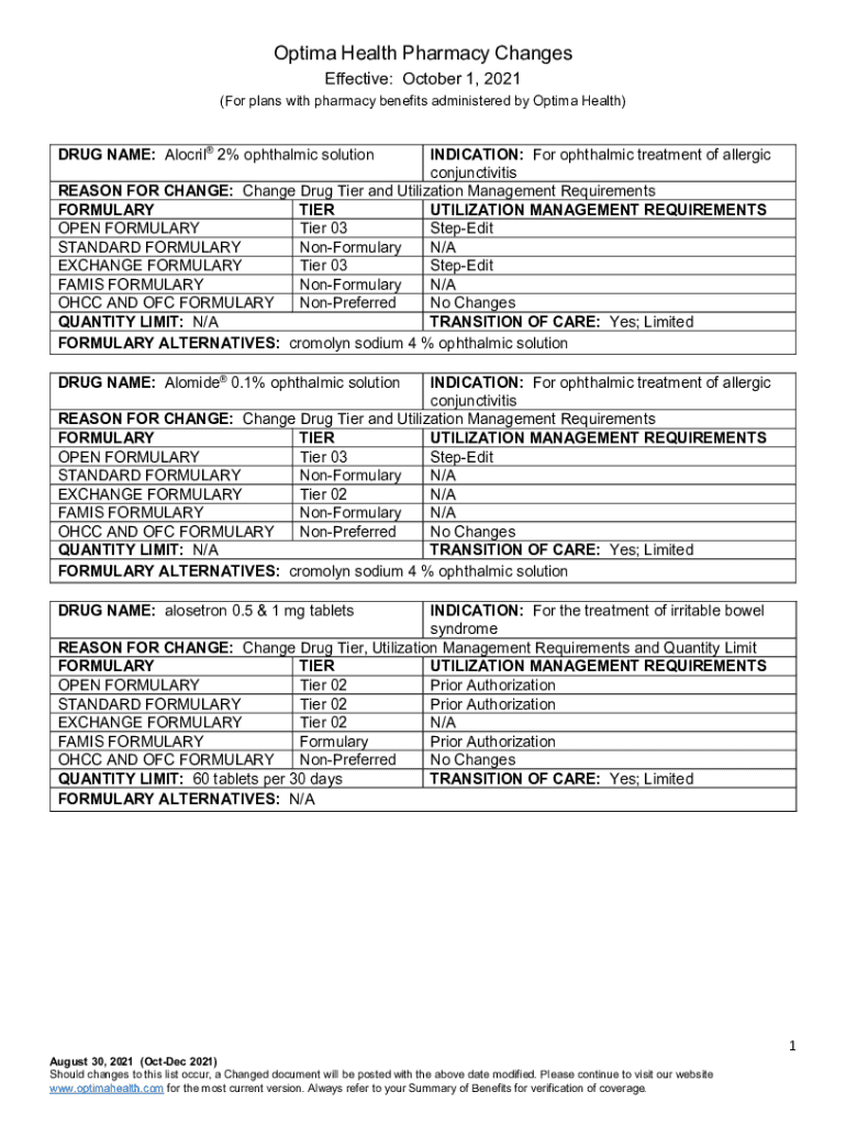 Fillable Online form-doc-quarterly-pharm-changes.pdf. Optima Health ...