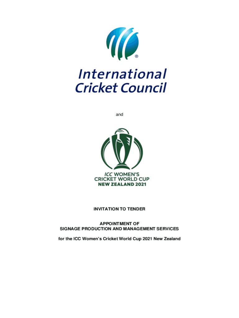 Fillable Online Venue Signage RFP - ICC Cricket Fax Email Print - pdfFiller