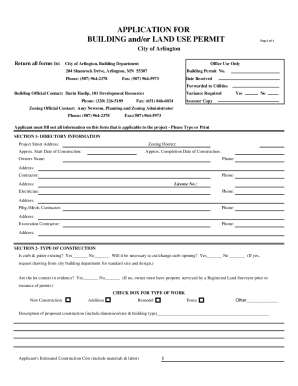 Fillable Online BUILDING and/or LAND USE PERMIT Fax Email Print - pdfFiller