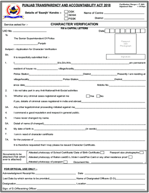 Fillable Online Police Clearance Certificate (For Visa) SSP in English ...