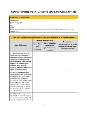 Fillable Online CSO's Year Report on Country's SDG Land Commitments Fax ...