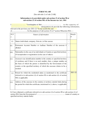 Fillable Online FORM NO. 10F - See sub-rule (1) of rule 21AB - Swift ...