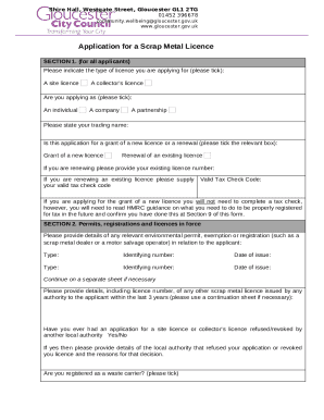 Application for a Scrap Metal Licence - PDF Free Download Doc Template ...