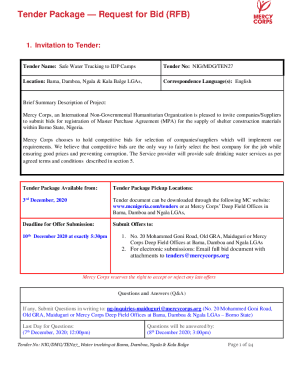Fillable Online Invitation to Tender: Fax Email Print - pdfFiller