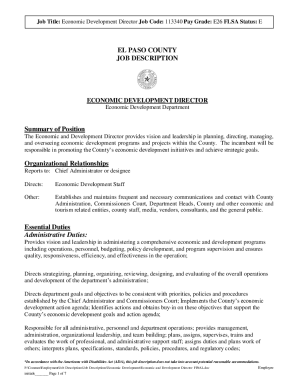 Fillable Online Job SpecificationsCity of El Paso Careers - Government ...
