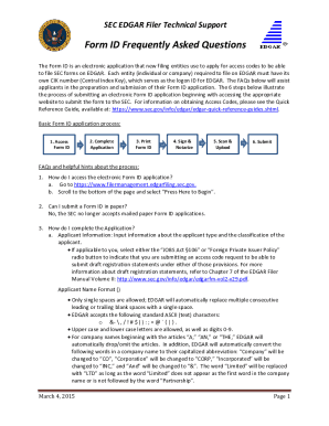 Fillable Online Application for EDGAR Access Form ID: Filer Information ...