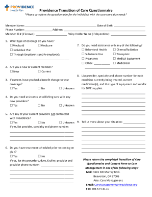 Fillable Online HealthCare Transition of Care Request Form - Meritain ...