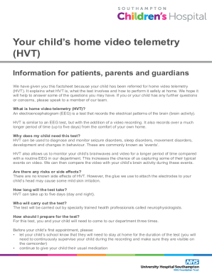 Fillable Online Home video telemetry in children: A comparison to ...