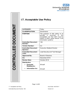 Fillable Online Acceptable Use Policy 1.0 Overview The intention for ... - FBI Fax Email Print ...