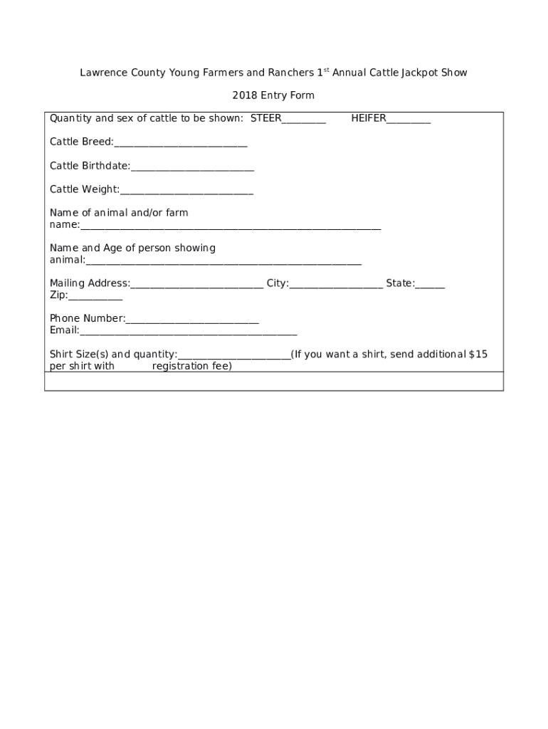 1 st Annual Cattle Jackpot Show Doc Template | pdfFiller
