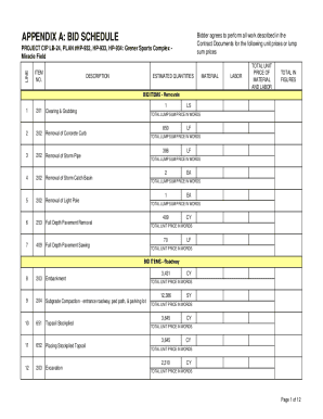 Fillable Online BID FORM LUMP SUM - The City of Alamosa Fax Email Print ...