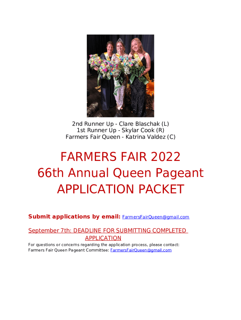 Farmers Fair Queen Pageant - Clare Blaschak (R) 1st Runner Up Doc ...