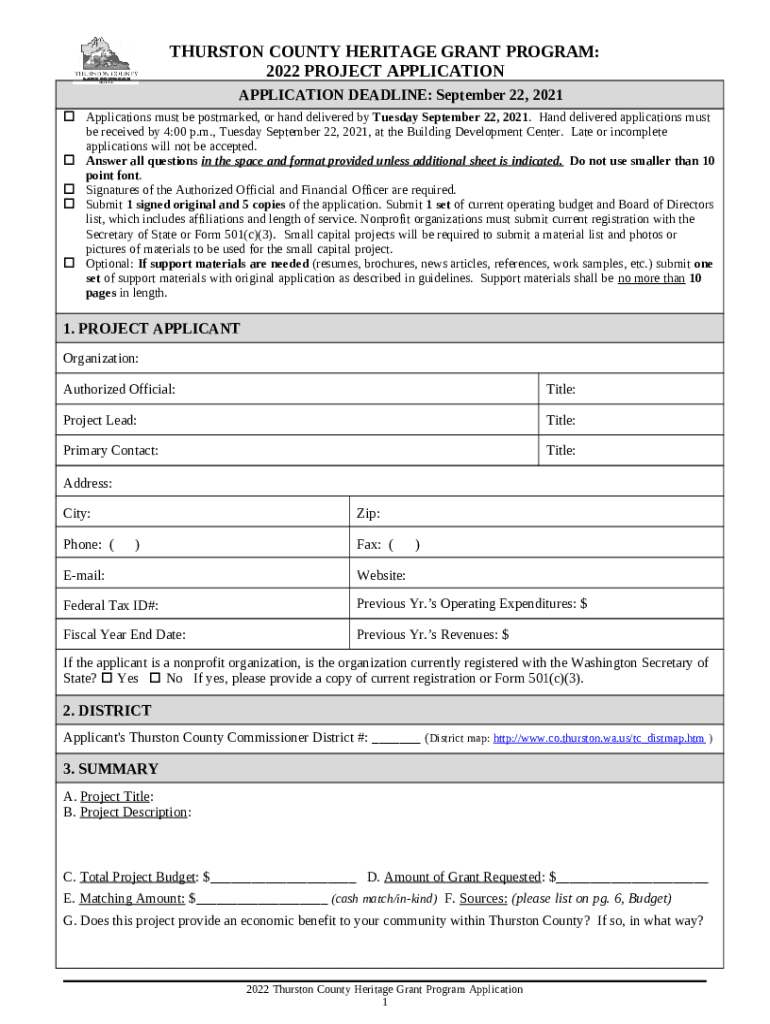 Historic Commission - Heritage Grant Program Doc Template | pdfFiller