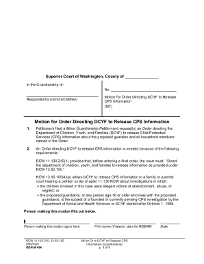 Fillable Online forms Related to Minor Guardianship - Washington State ...