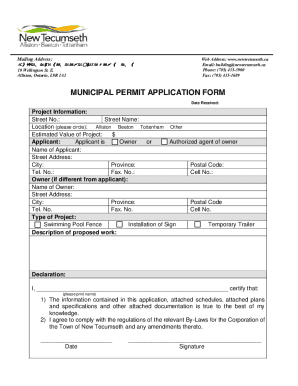 Fillable Online SIGN PERMIT APPLICATION - New Tecumseth Fax Email Print - pdfFiller