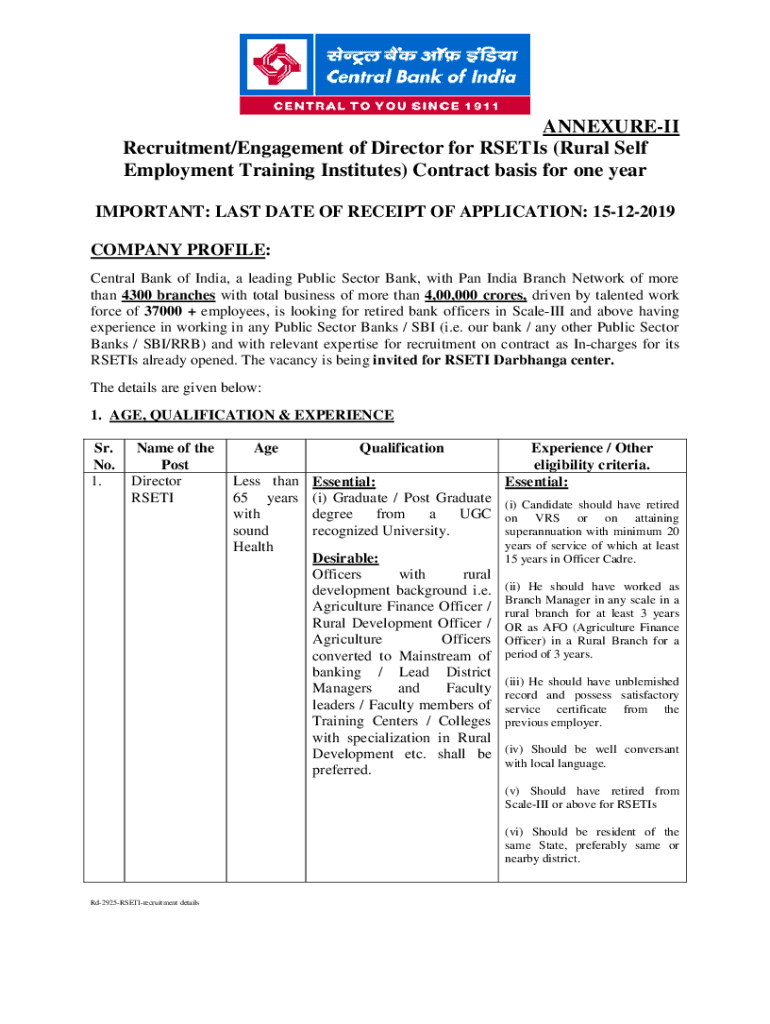 Fillable Online Rural Self Employment Training Institutes (RSETIs ...