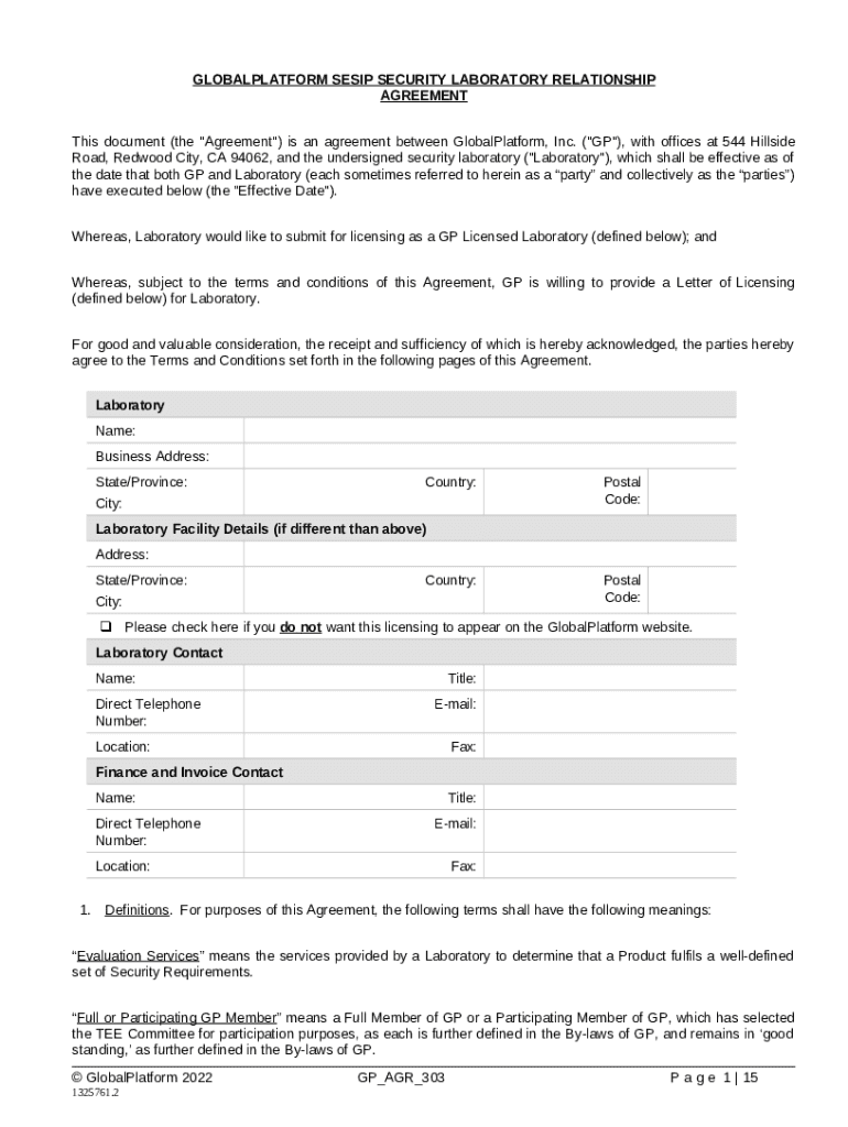 globalplat sesip security laboratory relationship Doc Template | pdfFiller