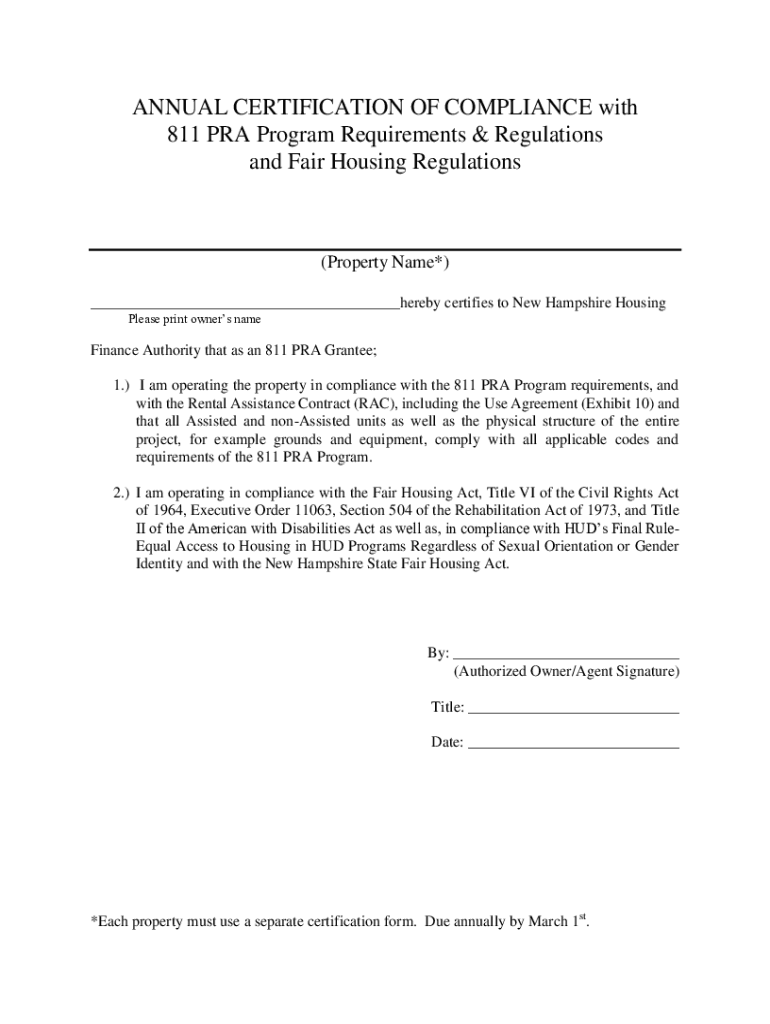Fillable Online Section 811 Project-based Rental Assistance (PRA ...