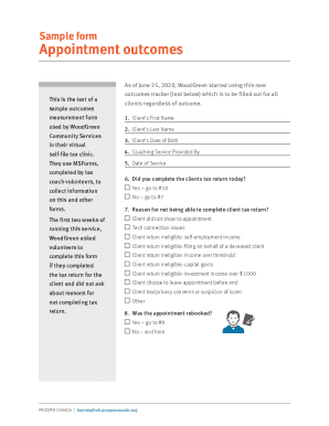 Fillable Online Sample form Appointment outcomes Fax Email Print ...