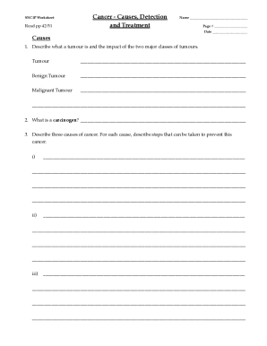 Fillable Online Cancer worksheet Fax Email Print - pdfFiller
