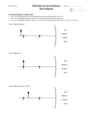 Fillable Online SNC2D 1 Concave Mirrors Practice Worksheet - Studocu ...