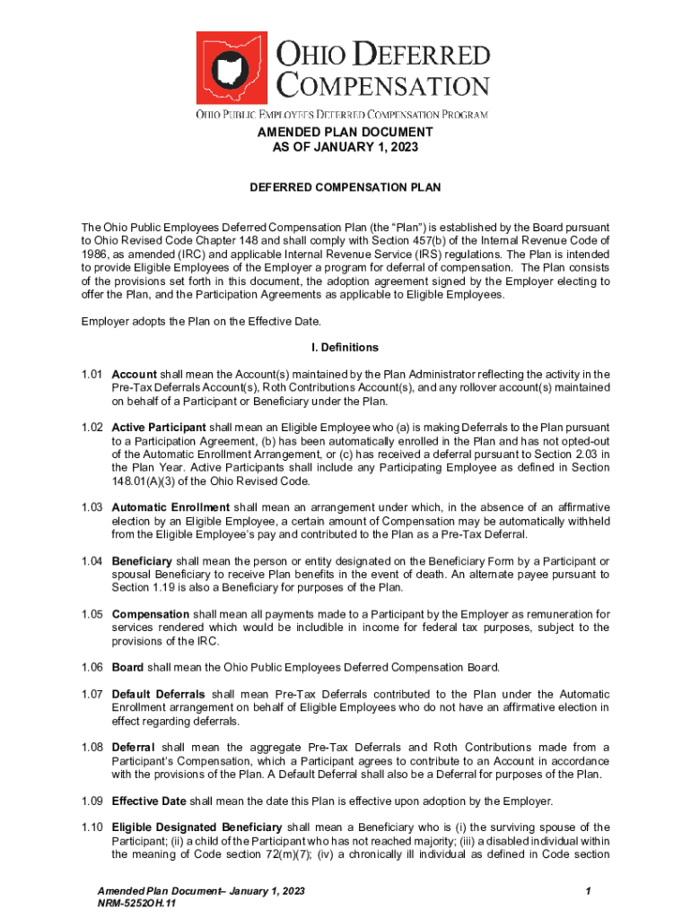 Fillable Online AMENDED PLAN DOCUMENT AS OF JANUARY 1, 2023 Fax Email ...