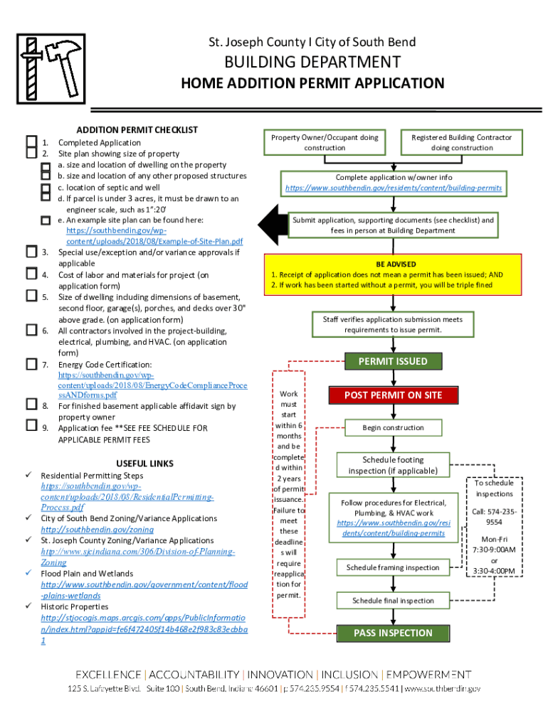 Fillable Online building department - home addition permit application ...