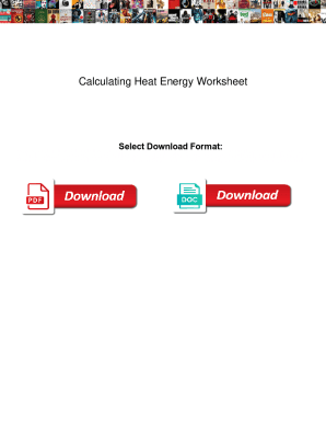 Fillable Online Calculating Heat Energy Worksheet. Calculating Heat ...