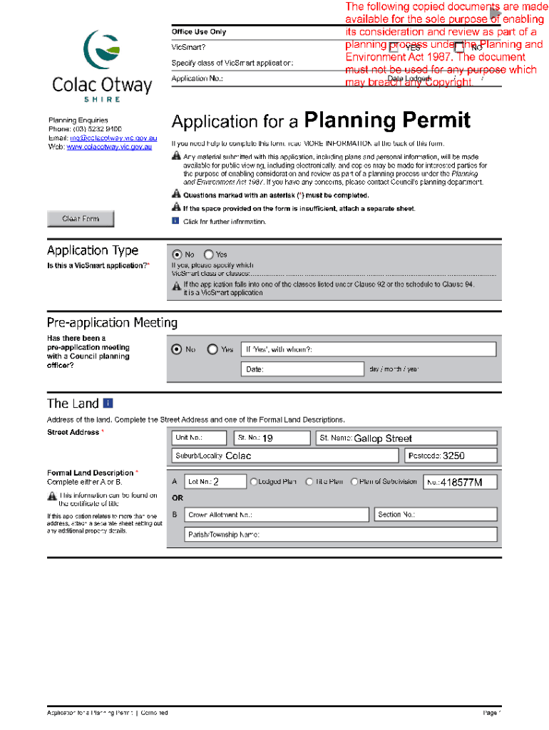 Fillable Online Planning-Forms-Planning-Permit-Application-Form ...