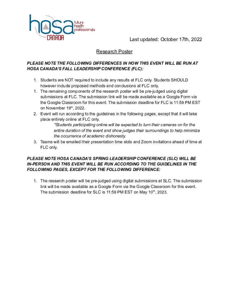 Fillable Online HOSA places at fall leadership conference - The Prowler ...