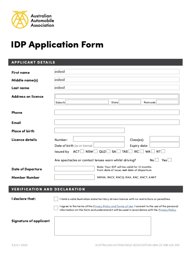 Fillable Online Apply online for an international driving permit (IDP ...