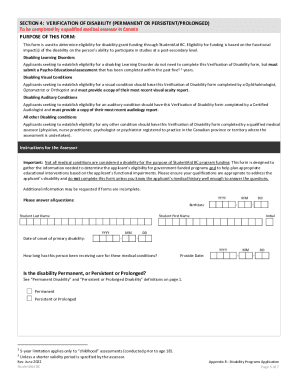 Fillable Online Verification of Disability Form - NET Fax Email Print ...