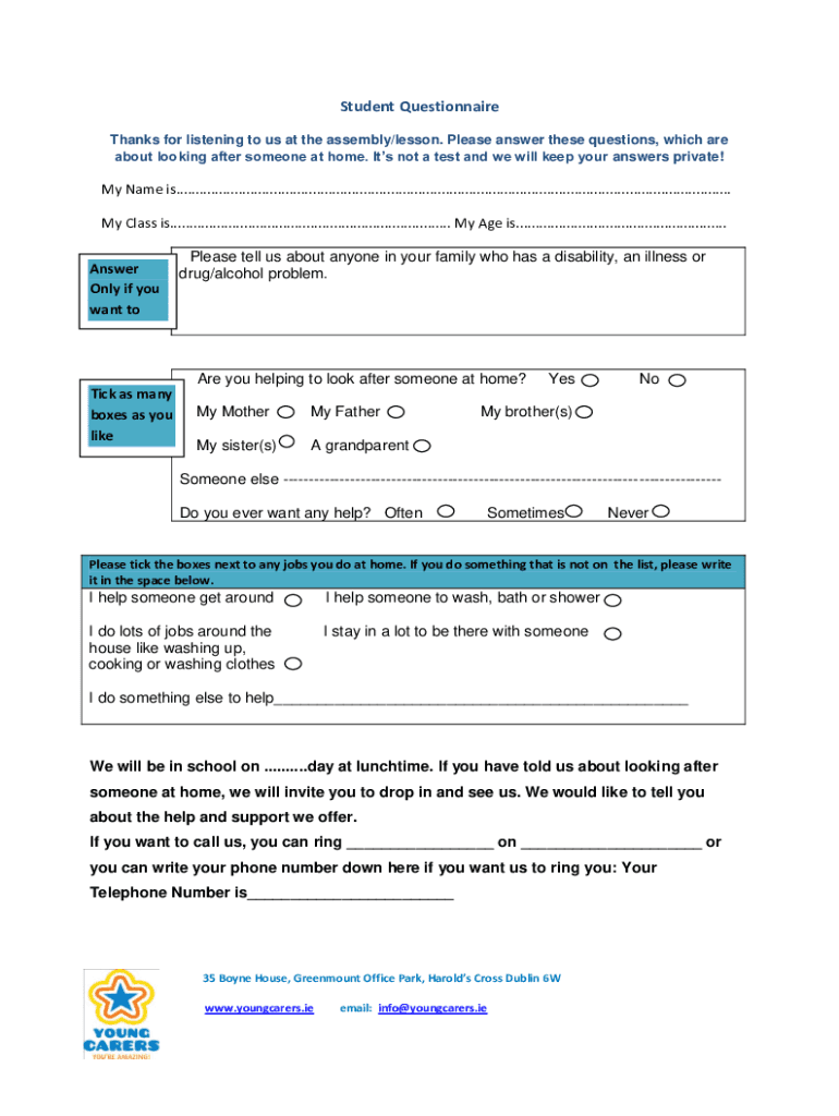 Fillable Online Student survey questions that will provide valuable ...