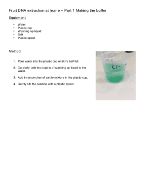 Fillable Online How to Extract Your Own DNA at Home : 7 Steps ...
