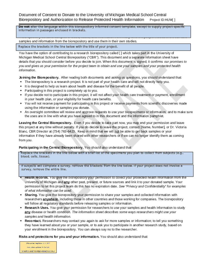 Biorepository consent fact sheet - Nurses' Health Study Doc Template ...