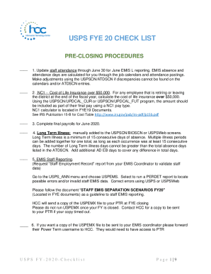 Fillable Online USPS-R Fiscal Year End Closing Checklist - LACA Fax ...