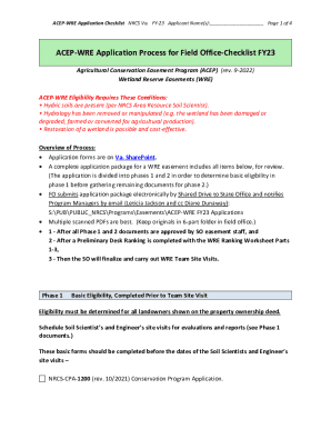 Fillable Online ACEP-WRE Application Process for Field Office-Checklist FY23 Fax Email Print ...