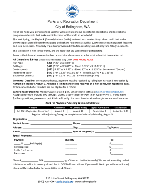 Fillable Online City of Bellingham Parks & Rec and Bellingham Public ... Fax Email Print - pdfFiller
