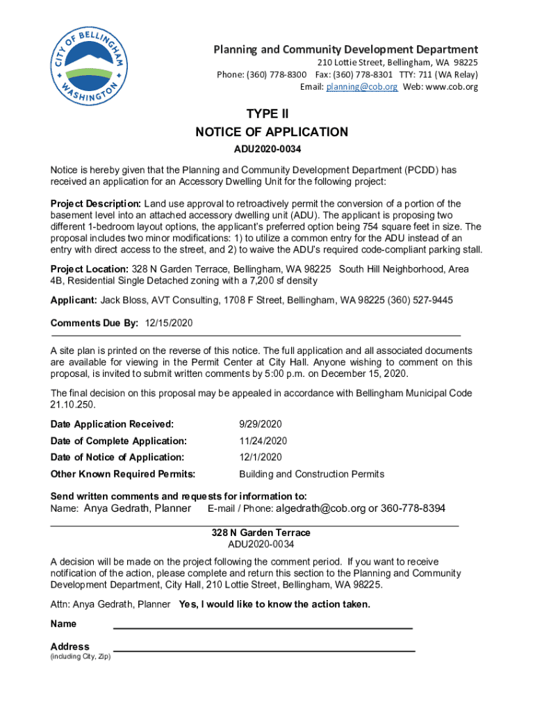 Fillable Online Project Description: Land use approval to retroactively ...