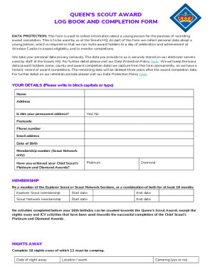 log book and completion Doc Template | pdfFiller