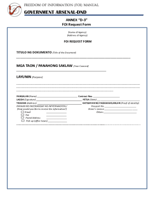Fillable Online FOI Request Form - arsenal.mil.ph Fax Email Print ...