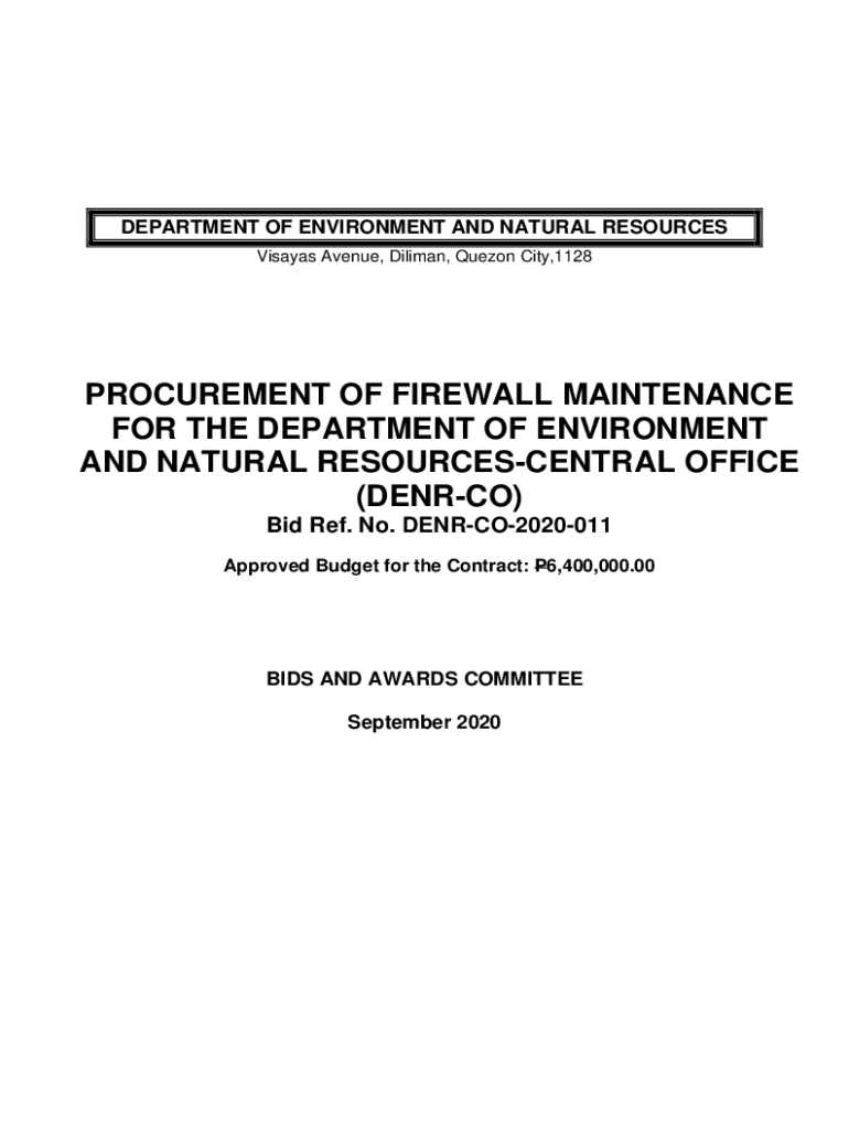 Fillable Online PROCUREMENT OF FIREWALL MAINTENANCE Fax Email Print - pdfFiller