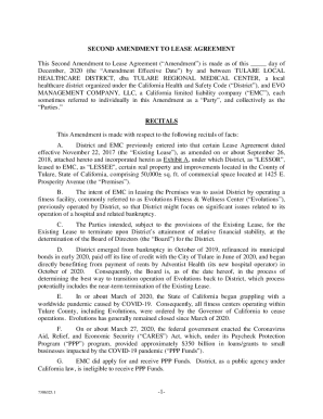 Fillable Online Second Amendment to Lease Agreement, dated as of August ...