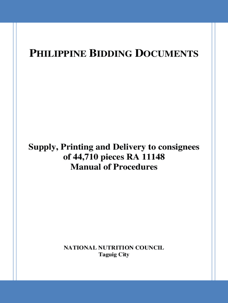 Fillable Online nnc gov PHILIPPINE BIDDING DOCUMENTS - National ...