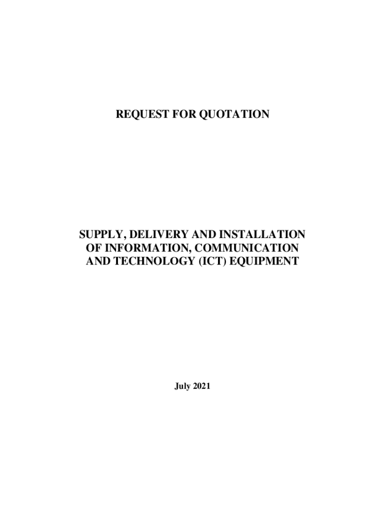 Fillable Online request for quotation supply, delivery and installation ...