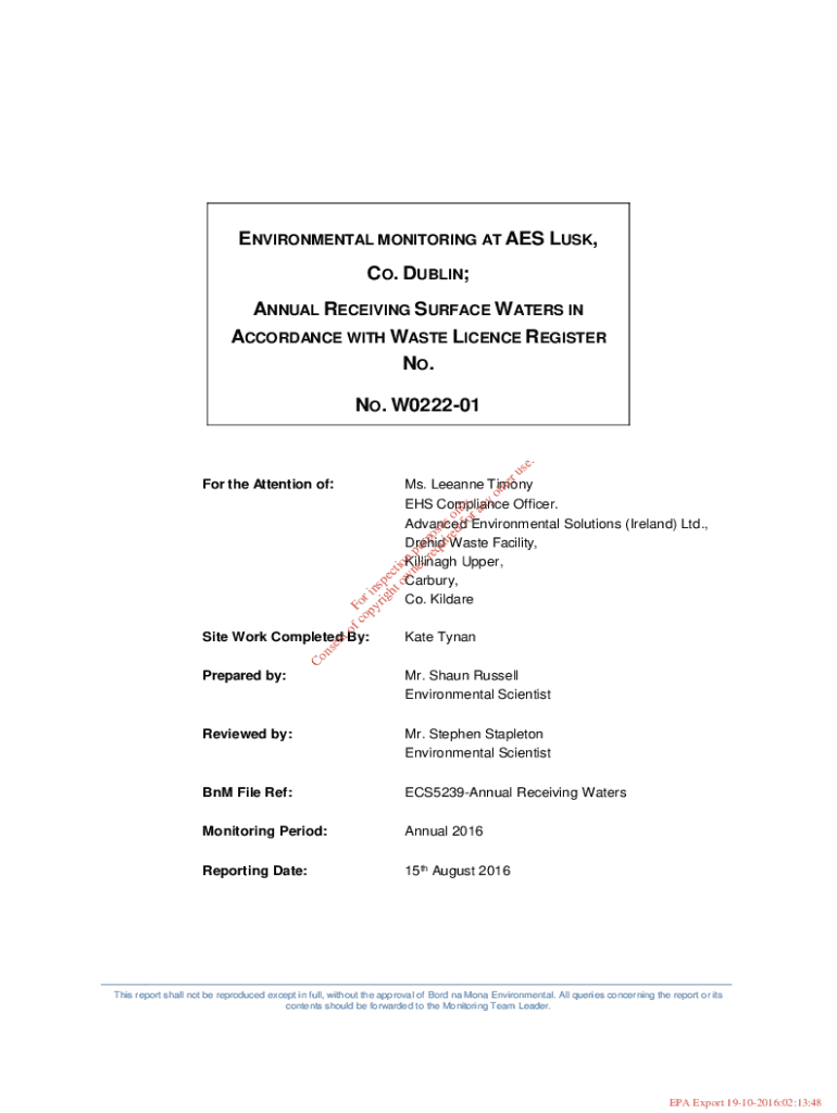 Fillable Online Coffin Butte Landfill Annual Environmental Monitoring ...